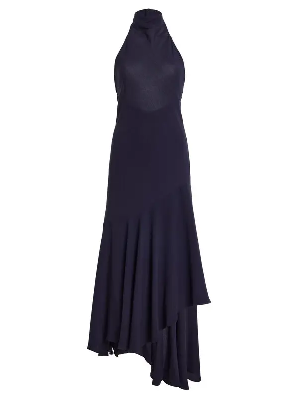 Alaïa Open Back Georgette Maxi Dress - Purple