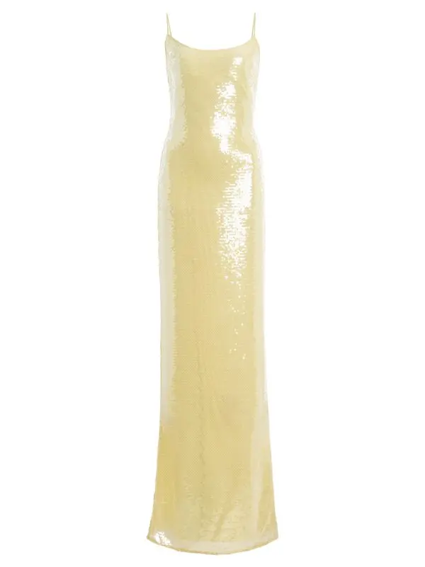 THE NEW ARRIVALS ILKYAZ OZEL Exclusive Isis Sequined Maxi Dress - Yellow