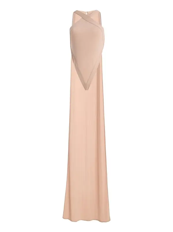 THE NEW ARRIVALS ILKYAZ OZEL Yoko Jersey Cape Bodysuit - Neutral