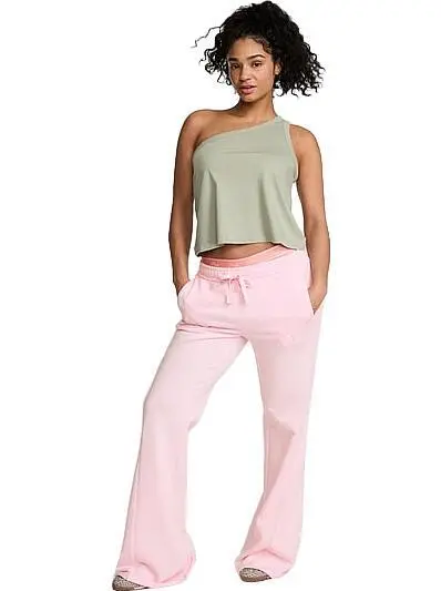 Pink Campus Terry Flare Pants - Pink