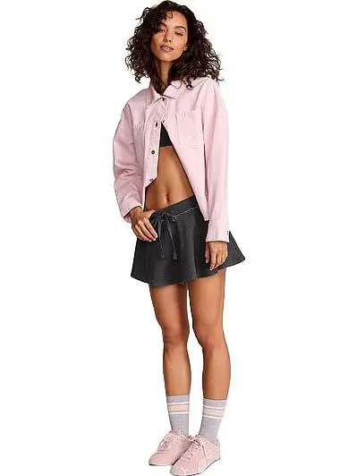 Pink Campus Terry Flirty Skort - Grey