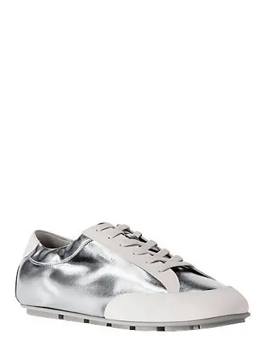 Michael Kors Susie Metallic Leather Trainer - Silver