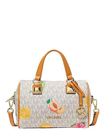 Michael Kors Grayson Small Printed Duffel Crossbody Bag - Orange