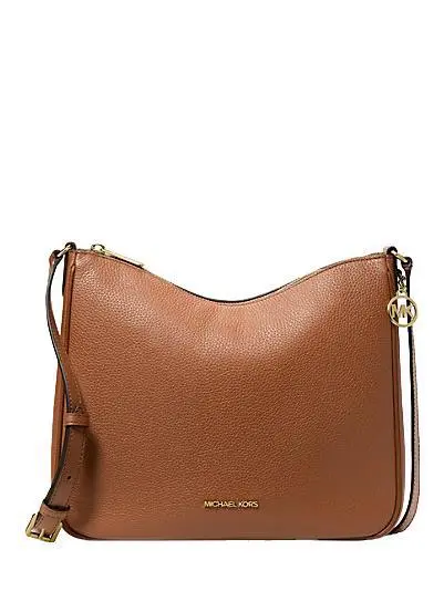 Michael Kors Nayla Medium Pebbled Leather Messenger Bag - Brown