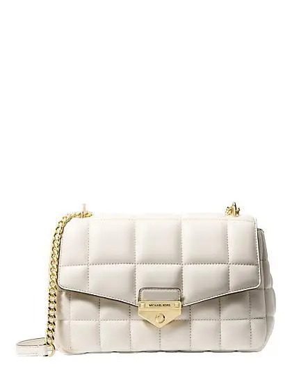 Michael Kors Soho Large Quilted Shoulder Bag - Natural