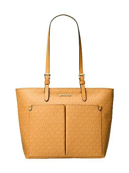Michael Kors Jet Set Medium Signature Logo Pocket Tote Bag - Orange