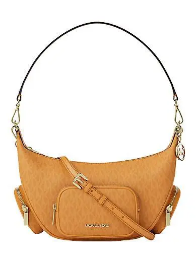 Michael Kors Merritt Medium Signature Logo Convertible Shoulder Bag - Orange