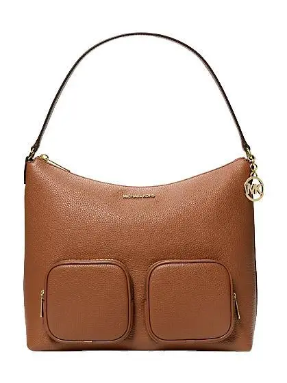 Michael Kors Large Pebbled Leather Cargo Shoulder Bag - Brown