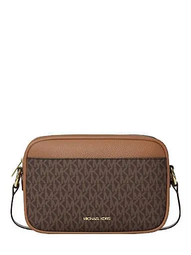 Michael Kors Large Signature Logo Camera Crossbody Bag - Brown