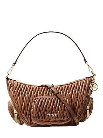 Michael Kors Merritt Matelassé Convertible Crossbody Bag - Brown