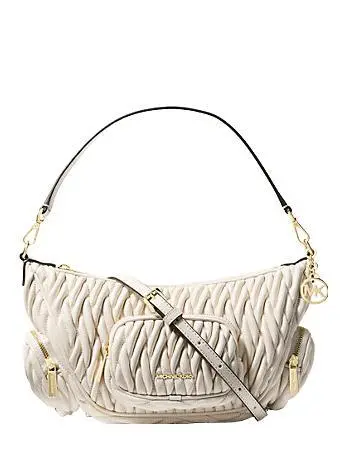 Michael Kors Merritt Matelassé Convertible Crossbody Bag - Natural