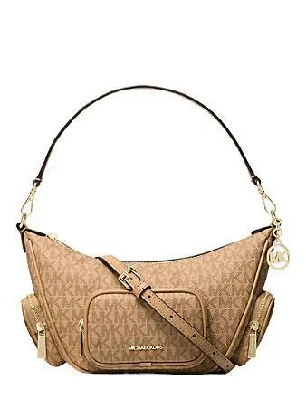 Michael Kors Merritt Small Signature Logo Convertible Shoulder Bag - Brown