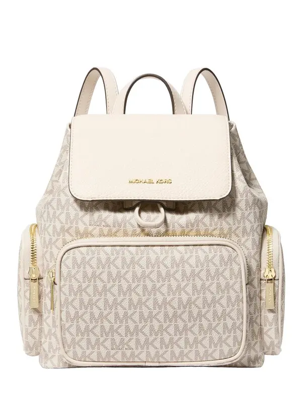 Michael Kors Merritt Small Signature Logo Cargo Backpack - Natural