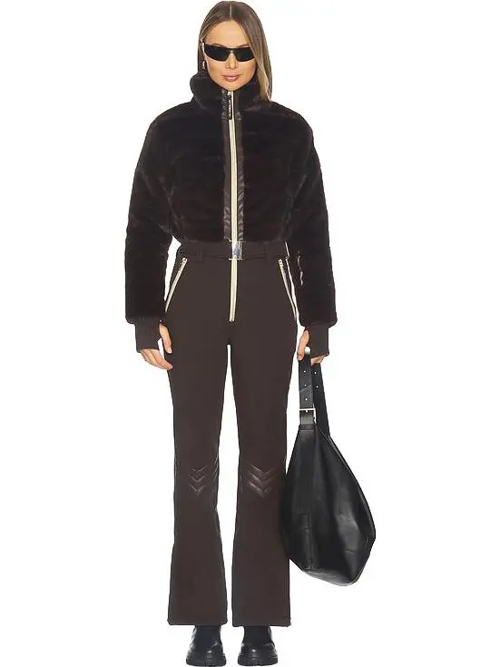 MY SUNDAY SKI Faux Fur Altitude Ski Suit - Chocolate