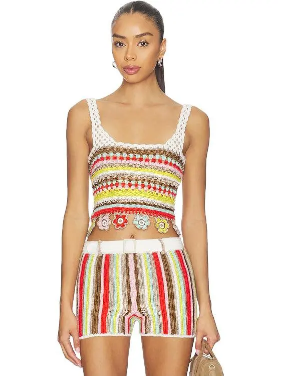 My Beachy Side Noa Hand-crocheted Top - Multi