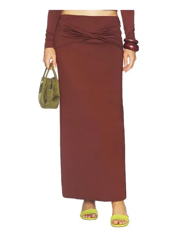 SEVEN WONDERS Kamilla Twist Maxi Skirt - Chocolate
