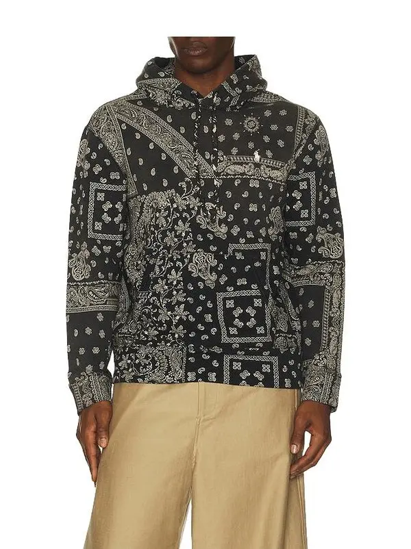 Polo Ralph Lauren Long-sleeve Printed Fleece Sweatshirt - Yukon Patchwork Bandana