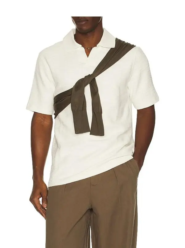 SAMSOE SAMSOE Samac V-neck Polo In Cream - Clear Cream