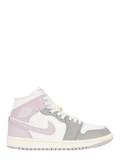 JORDAN 1 Mid Sneaker - Sail  Particle Rose & Enigma Stone