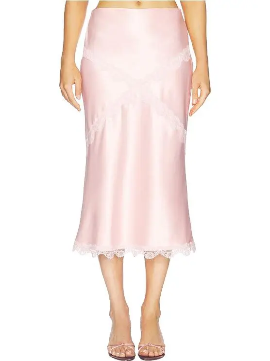 MORE TO COME Priscilla Midi Skirt - Baby Pink