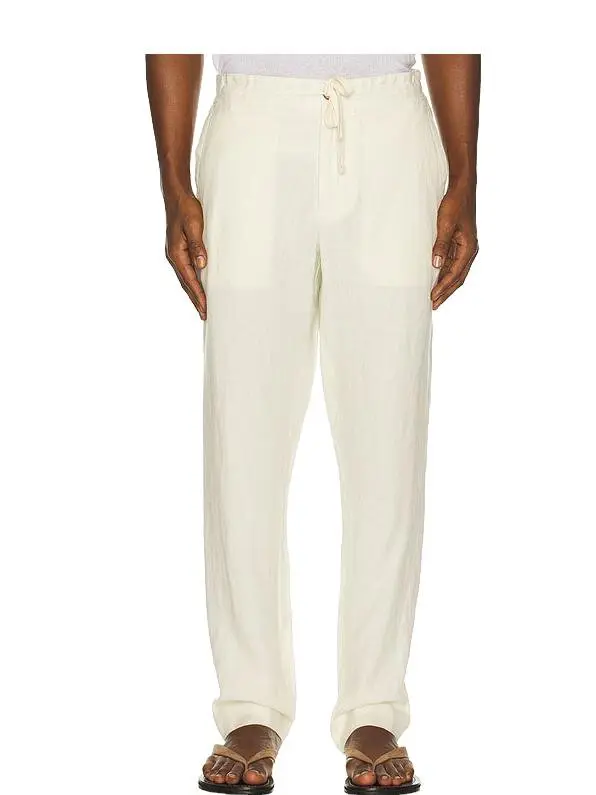 Vince Patch Pocket Drawstring Pant In Ivory - Bone