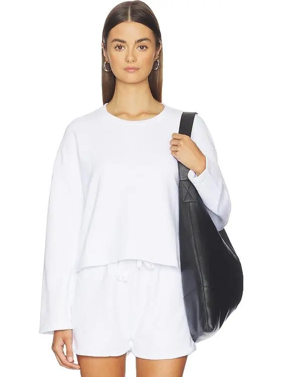 BOBI Drop Shoulder Pullover Top - White