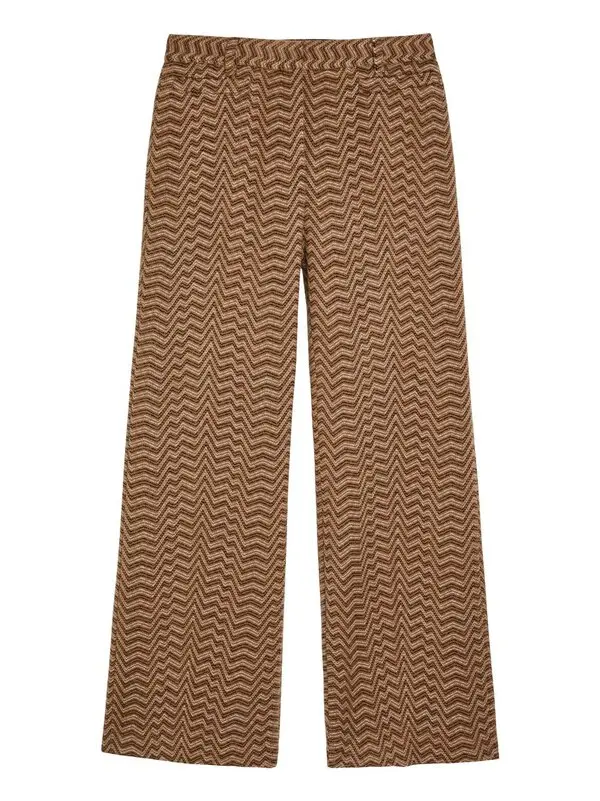 Missoni Chevron Wide-leg Wool-blend Trousers - Camel
