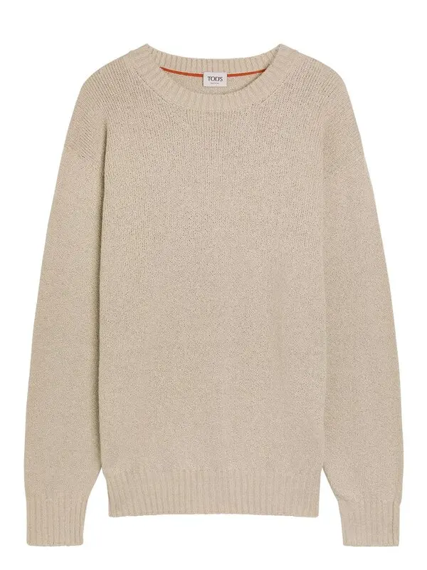 TOD'S Crew-neck Cotton-knit Jumper - Off White