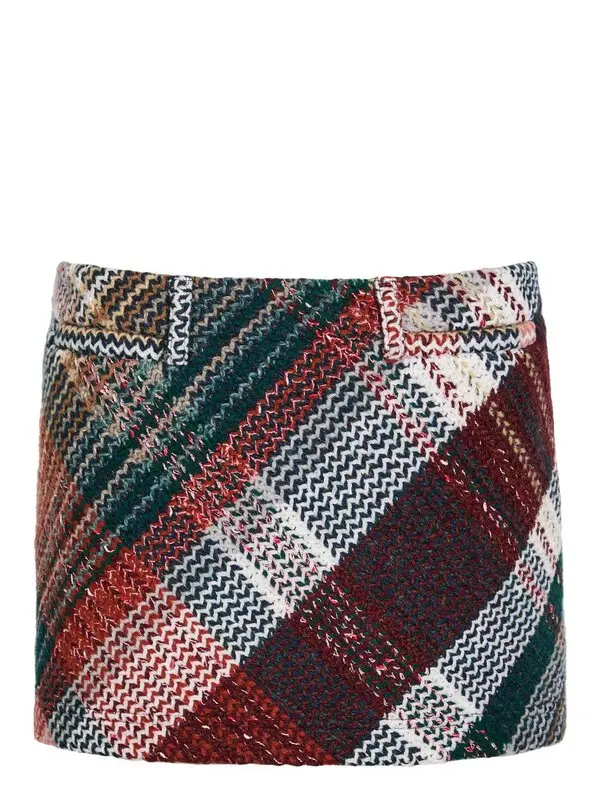 Missoni Tartan Wool-blend Mini Skirt - Green