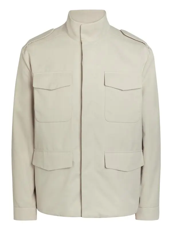 TOD'S High-neck Woven Jacket - Off White