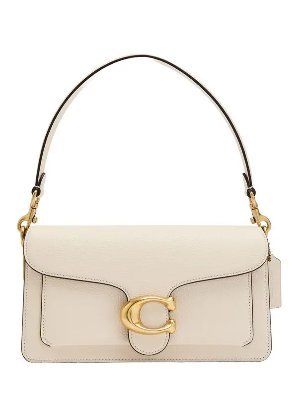 COACH Tabby 26 Grained Leather Shoulder Bag - White