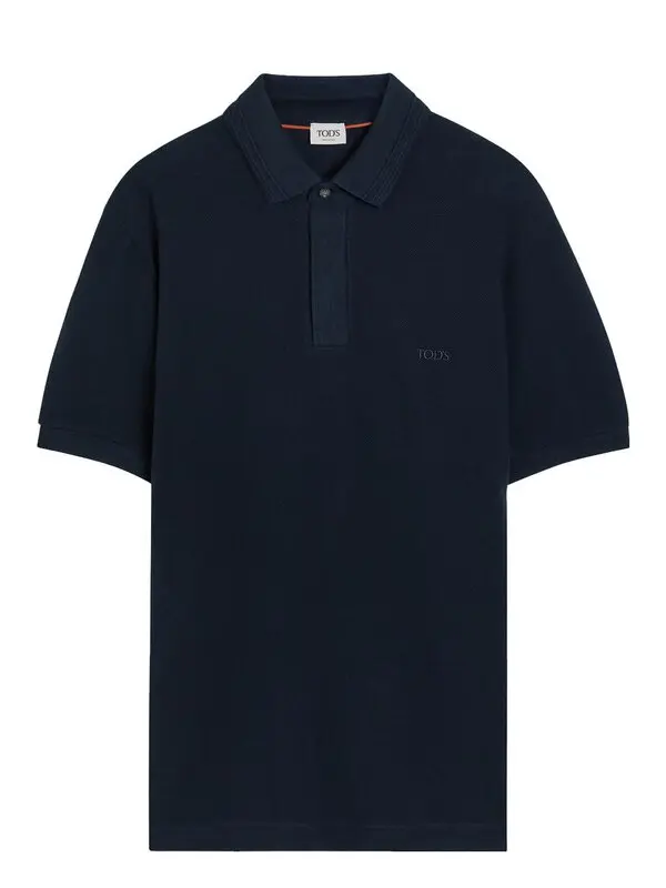 TOD'S Logo-embroidered Piqué Cotton Polo Shirt - Blue