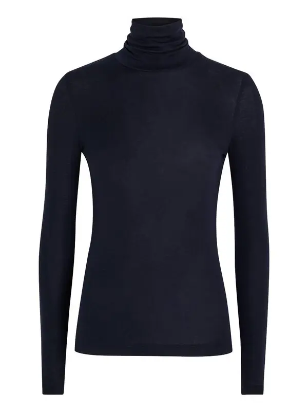 AGOLDE Pascale Turtleneck Stretch-lyocell Top - Navy