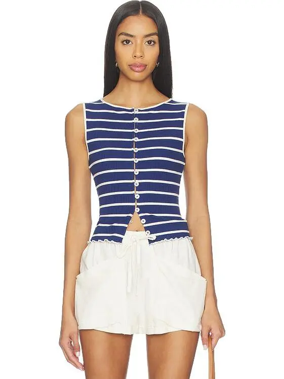 Free People Tilly Striped Vest - Navy Combo