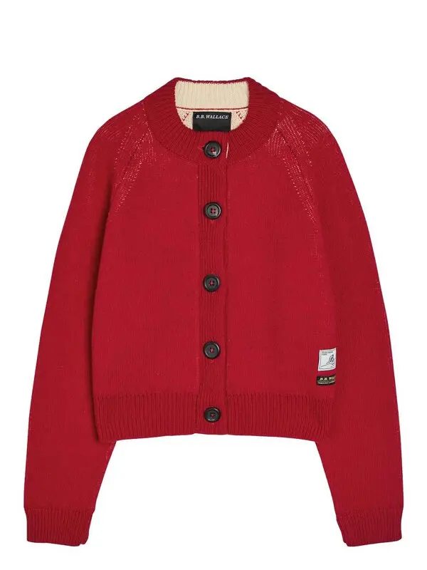B.B. WALLACE Sherman Wool And Cashmere-blend Cardigan - Red