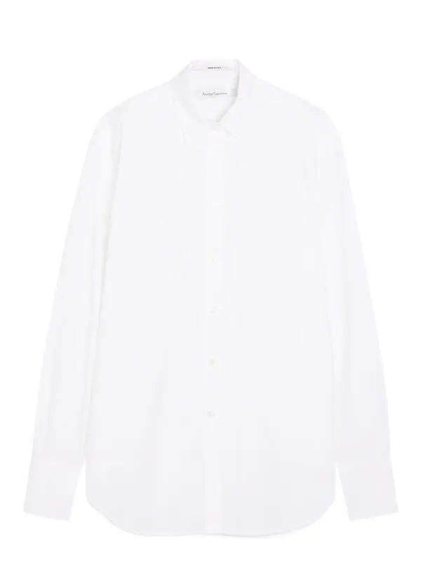 Another Tomorrow Cotton-poplin Shirt - White