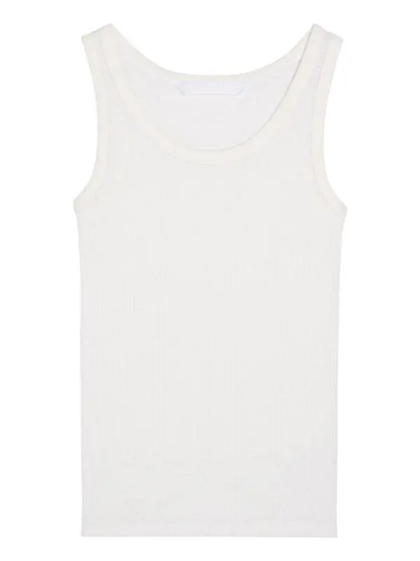 MOTHER The Runner Up Ribbed Cotton Tank - White