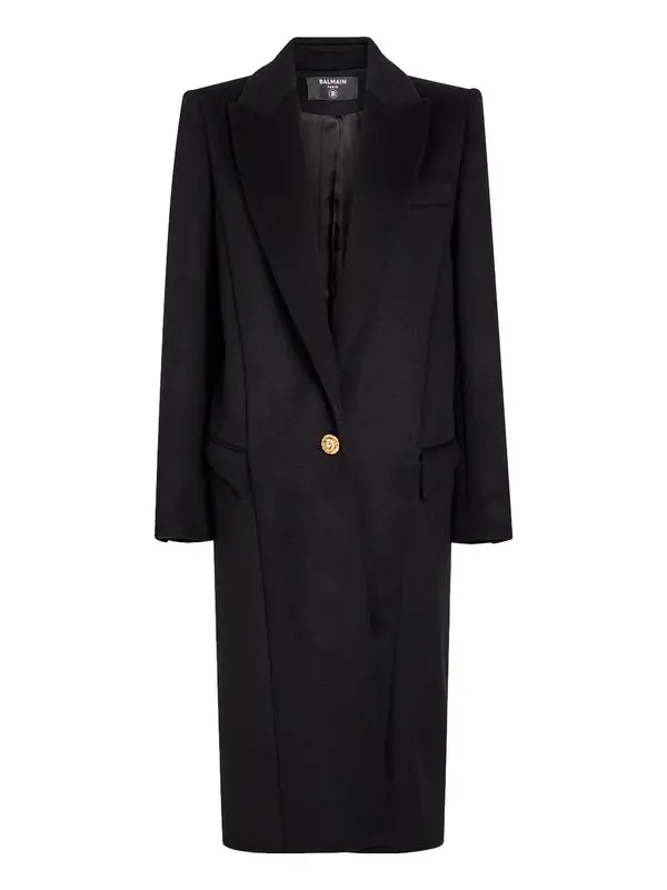 Balmain Wool And Cashmere-blend Coat - Black