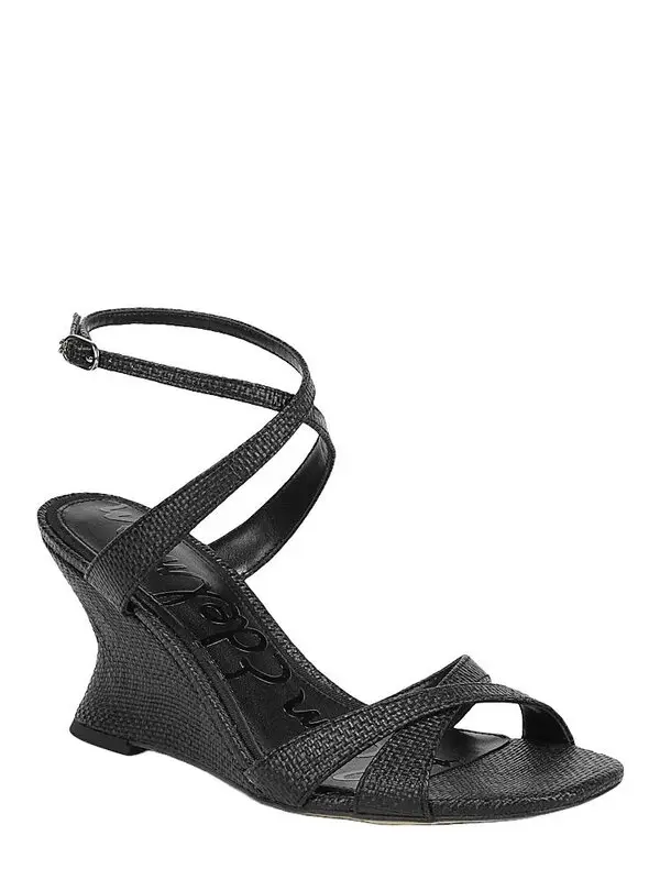 Sam Edelman Davi Wedge Sandals - Black