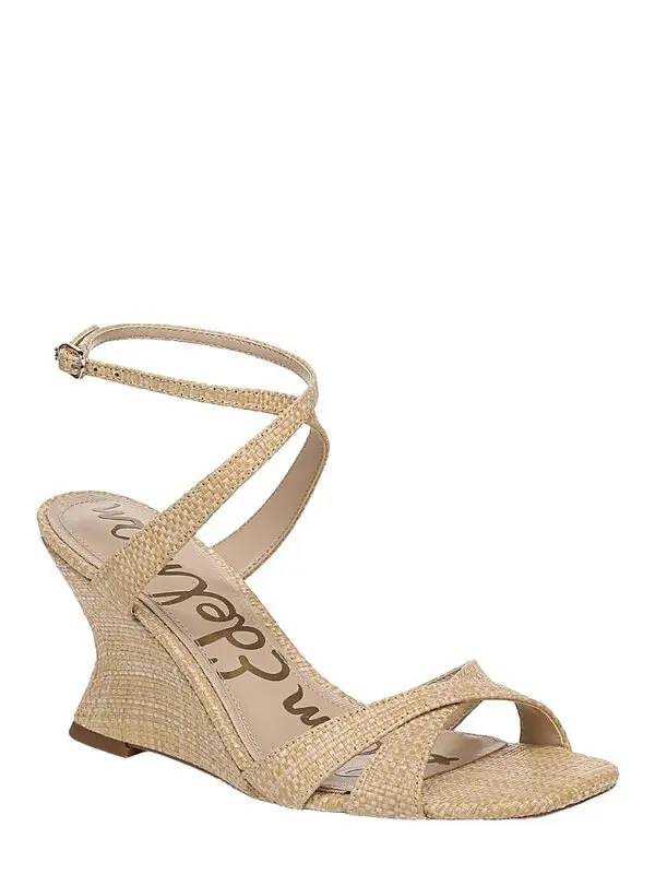 Sam Edelman Davi Wedge Sandals - Bleached Beechwood