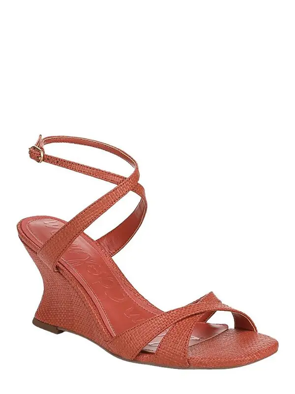 Sam Edelman Davi Wedge Sandals - Coral Clay