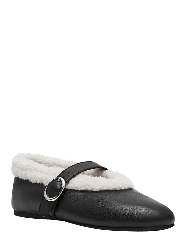 Steve Madden Lodge Ballerina Flats - Black Leather