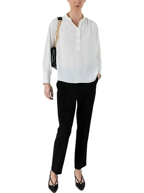 Gerard Darel Cezanne Tunisian Collar Blouse - Ecru