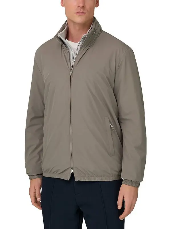 Boggi Milano Technical Fabric Bomber Jacket - Mud