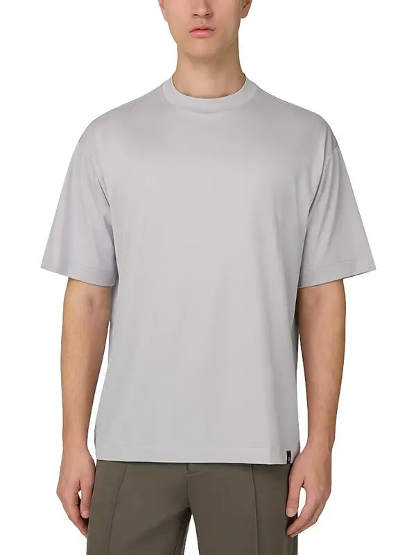Boggi Milano Short Sleeve S Cafe Rib T Shirt - Ice