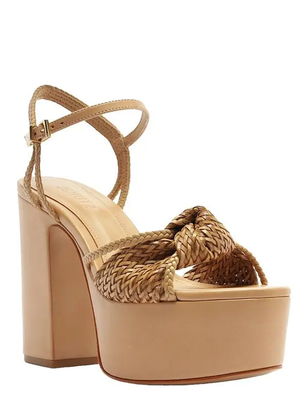 Schutz Kalina Platform Sandals - Light Wood