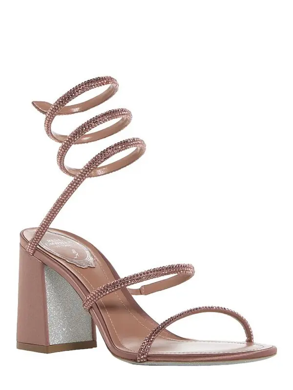 Rene Caovilla Cleo Embellished Sandals - Phard Satin/blush Rose