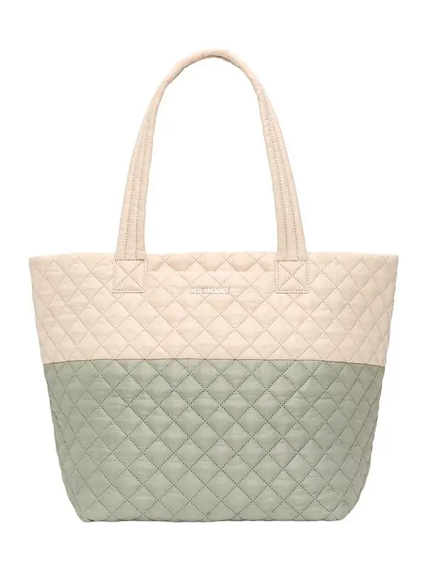 Mz Wallace Medium Metro Tote Deluxe Ii - Agave/buff/silver