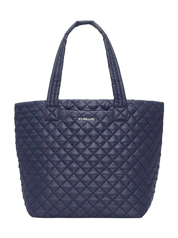 Mz Wallace Medium Metro Tote Deluxe - Navy/silver