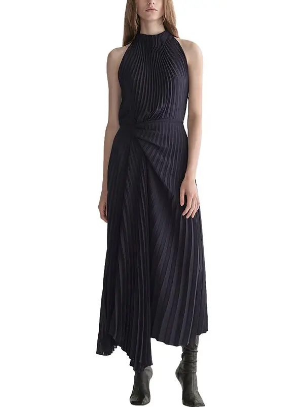 A.L.C. Simona Pleated Midi Dress - Deep Navy